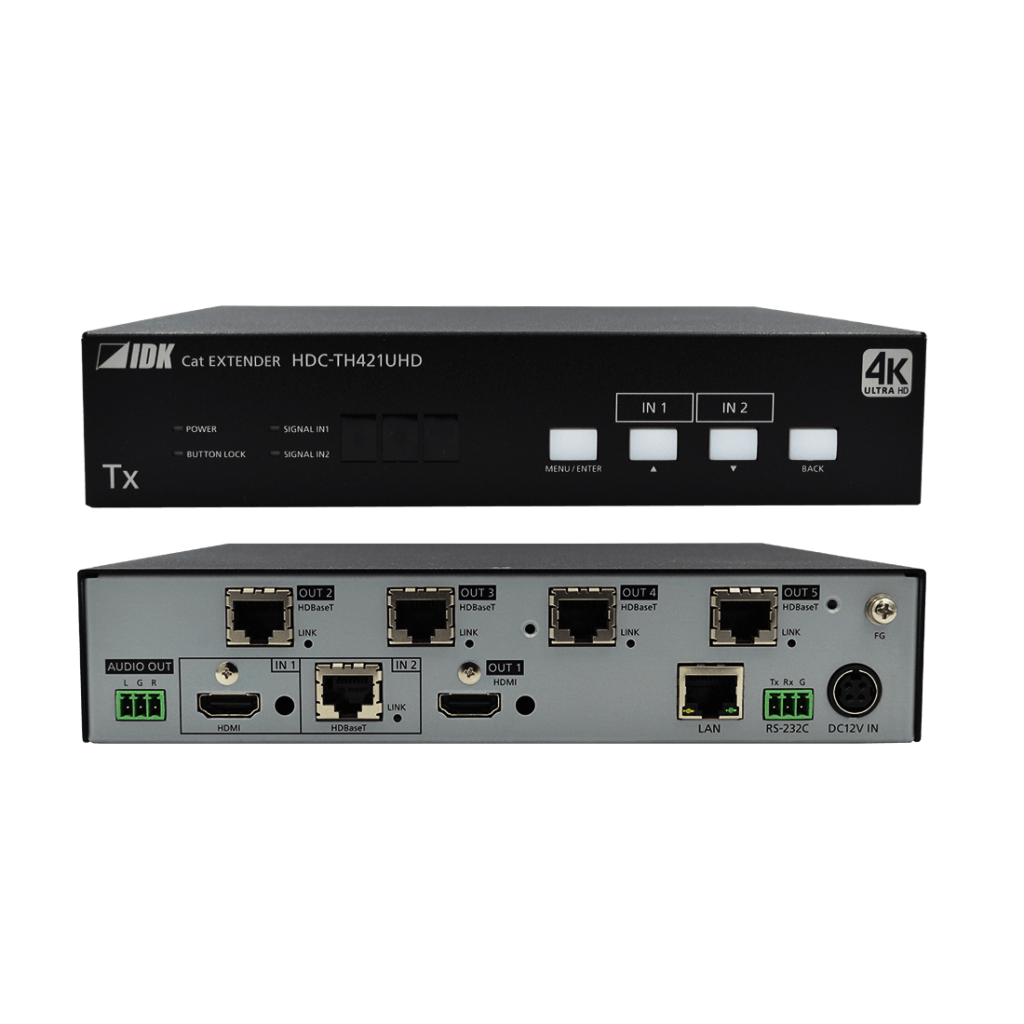 4K@60 HDBaseT Transmitter with 2 Inputs & 5 Outputs IDK HDC-TH421UHD - Hoàng Minh JSC